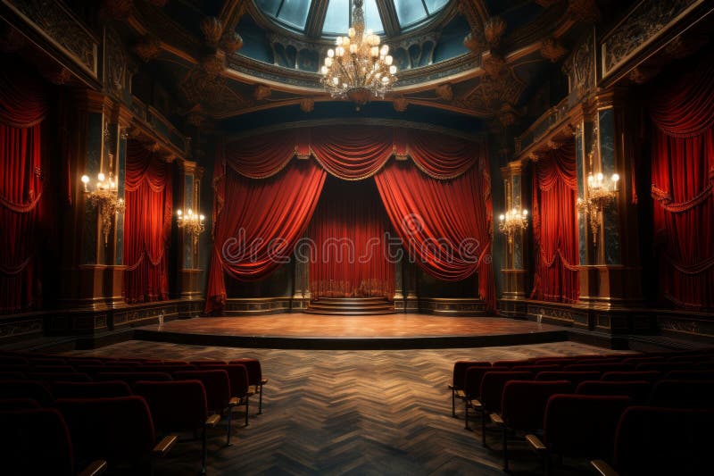 Theater Stage Drama with Dramatic Lighting Created with Generative AI ...