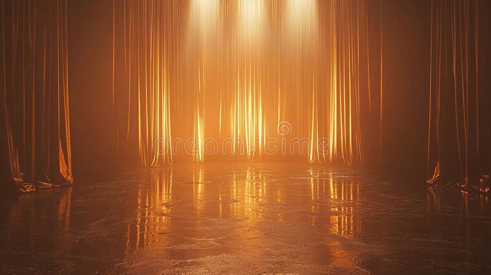Theater Stage with a Dramatic Performance and Smoke-filled Spotlights ...