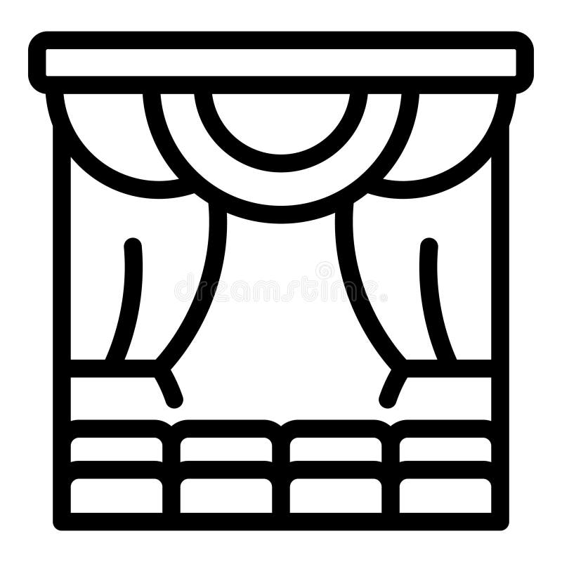 Theater Stage Icon Outline Vector. Puppet Show Stock Vector ...
