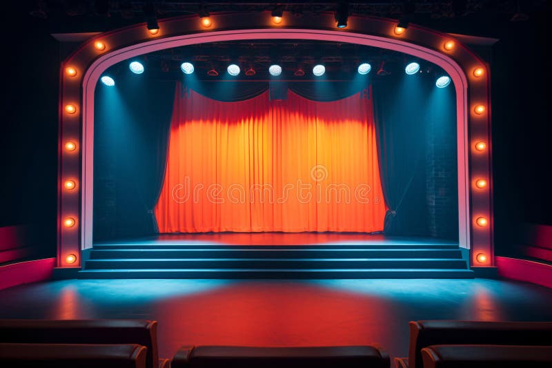 Event Stage Light Background with Spotlight Illuminated Stage for ...