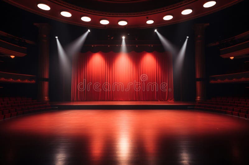 Theater Stage Light Background with Spotlight Illuminated the Stage for ...