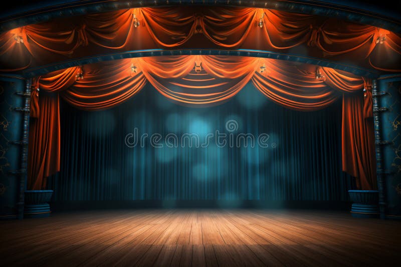 Theater Stage Light Background with Spotlight Illuminated the Stage for ...