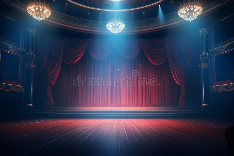Theater Stage Light Background with Spotlight Illuminated the Stage for ...