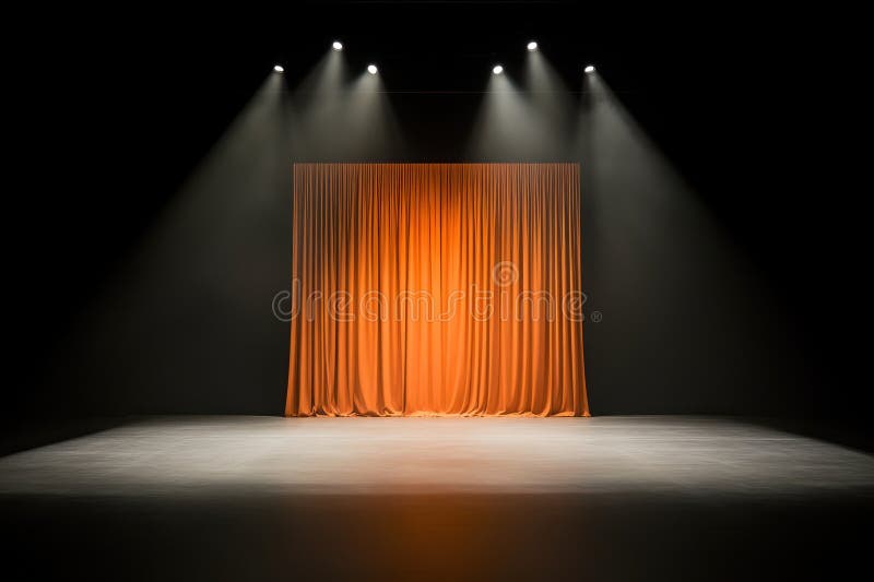 Theater Stage Light Background with Spotlight Illuminated the Stage for ...