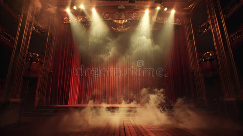 Theater Stage Light Background with Spotlight Illuminated the Stage for ...