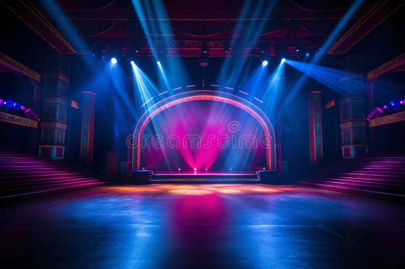 Theater Stage Light Background with Spotlight Illuminated the Stage for ...