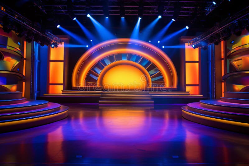 Theater Stage Light Background with Spotlight Illuminated the Stage for ...