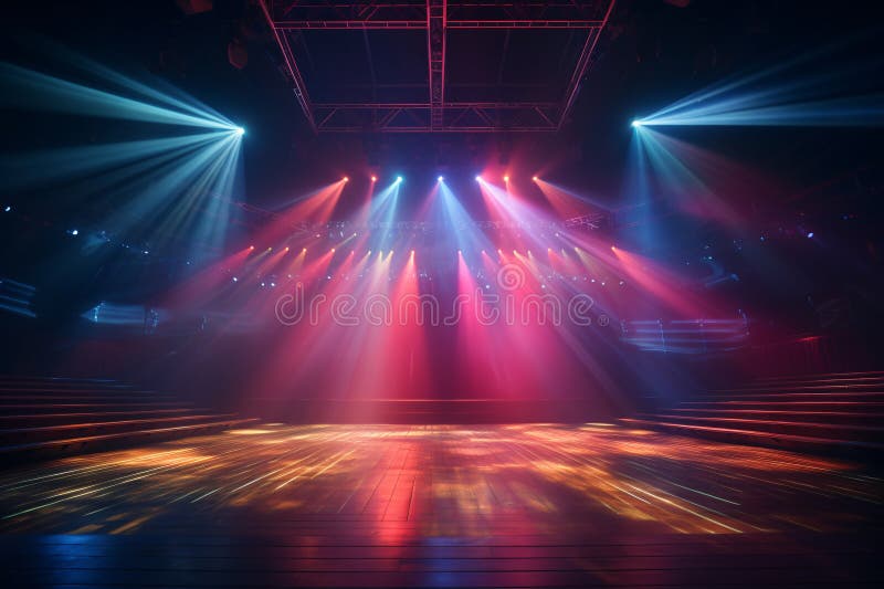 Theater Stage Light Background with Spotlight Illuminated Stage for ...