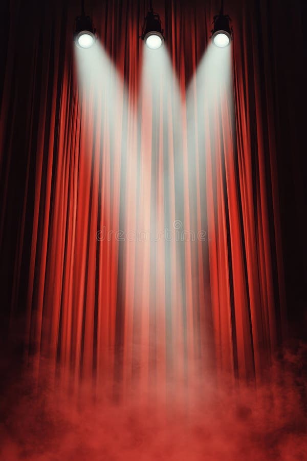 Performance Arts Background Featuring Theater Stage Spotlight Red ...