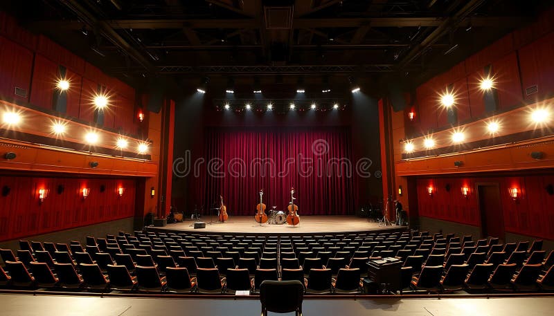 Theater Stage Red Curtains Performance Venue Scene Generative AI Stock ...