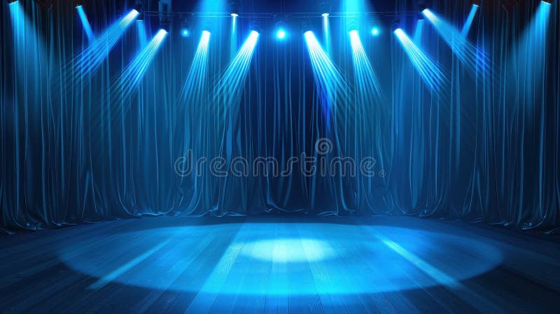 Theater Stage Set for a Magical Performance with Spotlight Stock ...