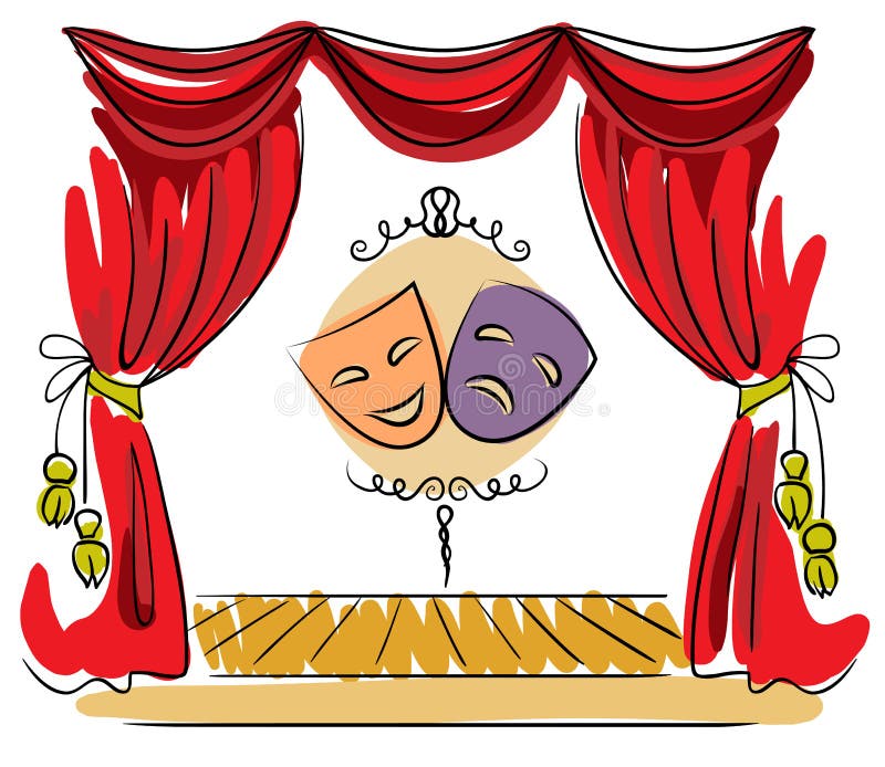 Theater Stage Vector Illustration Stock Vector - Illustration of comedy ...