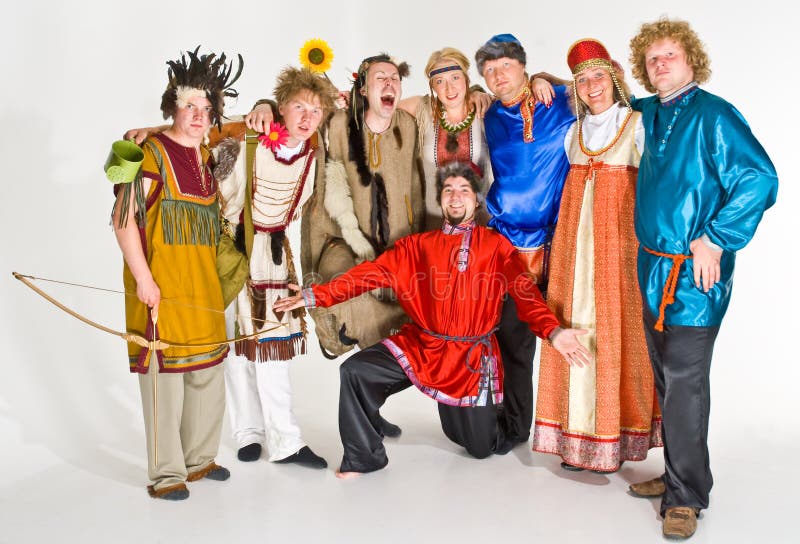 Theater troupe in costumes stock photo. Image of outfit - 5549388