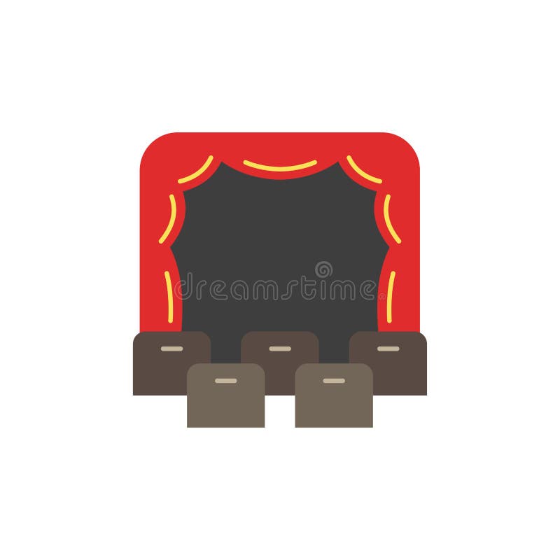Theater Vector Icon Symbol Stage Isolated on White Background Stock ...