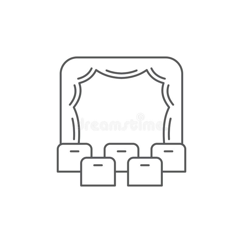 Theater Vector Icon Symbol Stage Isolated on White Background Stock ...