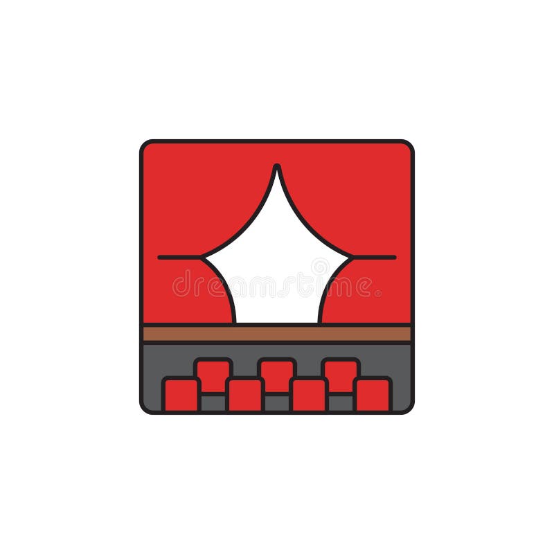 Theater Vector Icon Symbol Stage Isolated on White Background Stock ...