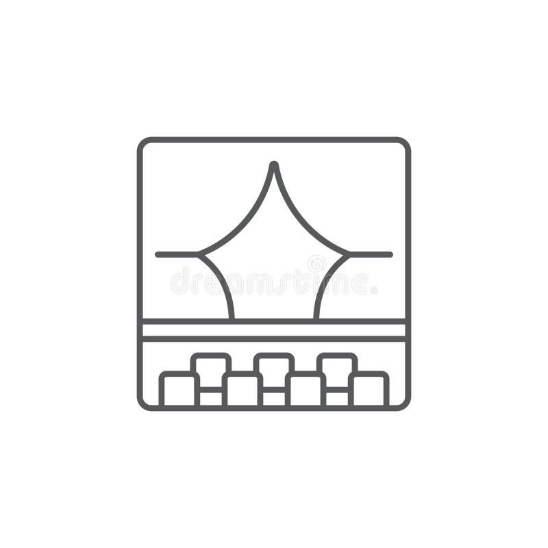 Theater Vector Icon Symbol Stage Isolated on White Background Stock ...