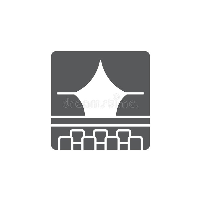 Theater Vector Icon Symbol Stage Isolated on White Background Stock ...