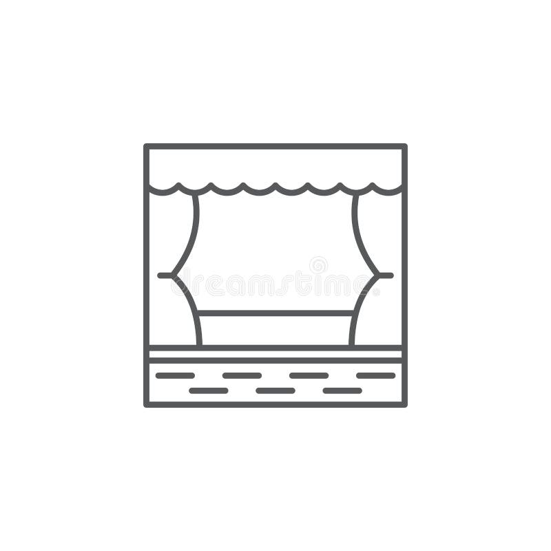 Theater Vector Icon Symbol Stage Isolated on White Background Stock ...