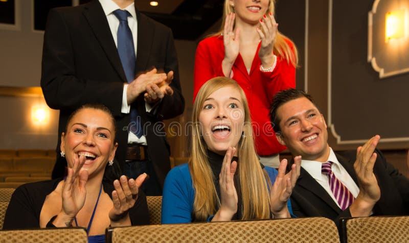 Theatre Audience Clapping and Cheering Stock Image - Image of leisure ...