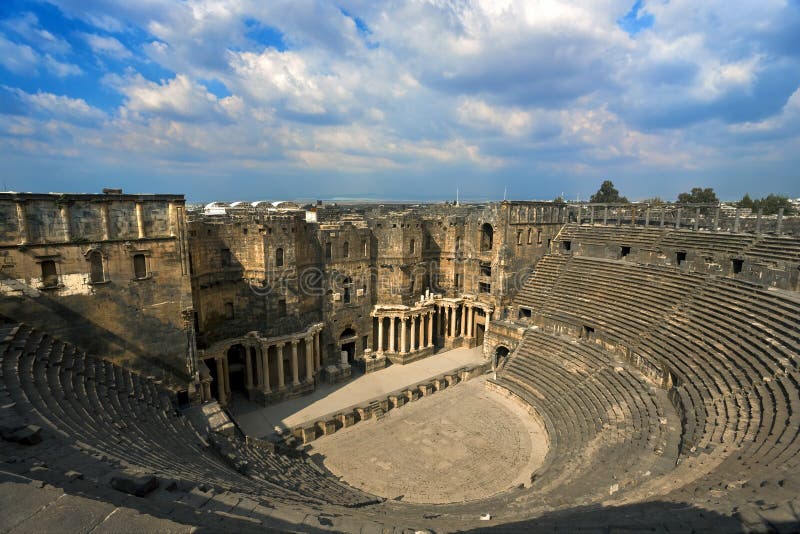 The theatre in Bosra stock photo. Image of panoramic - 12550492