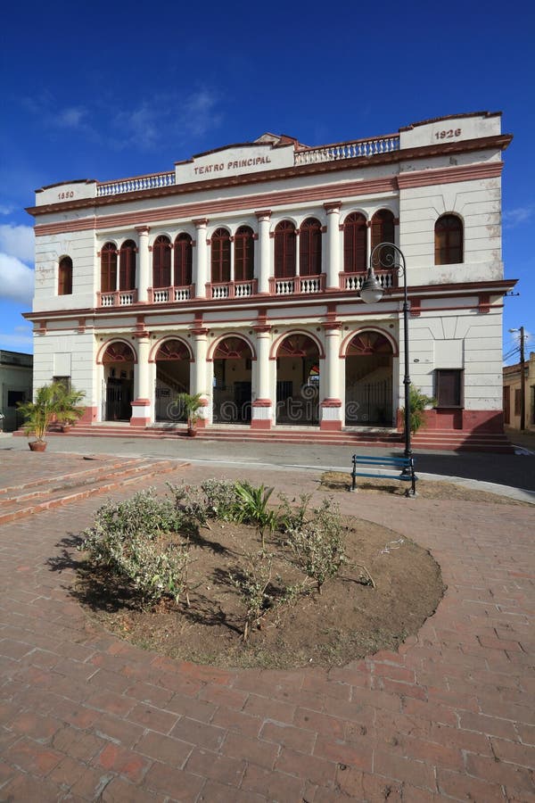 Theatre Building in Camaguey, Cuba Stock Image - Image of camaguey ...