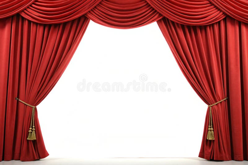 Theatre or Cinema Red Curtain Frame Stock Illustration - Illustration ...