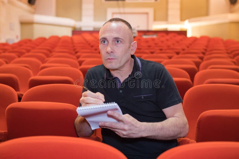 Theatre Director Writing Notes Notes Stock Image - Image of conductor ...