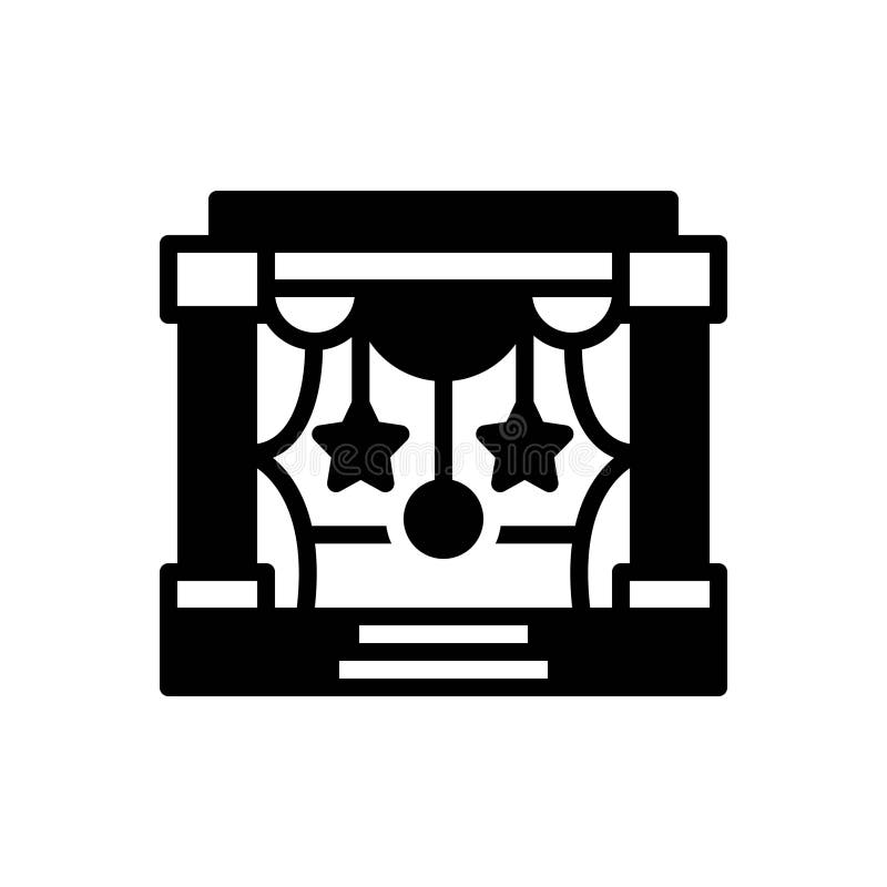 Black Solid Icon for Theatre, Playhouse and Stage Stock Vector ...