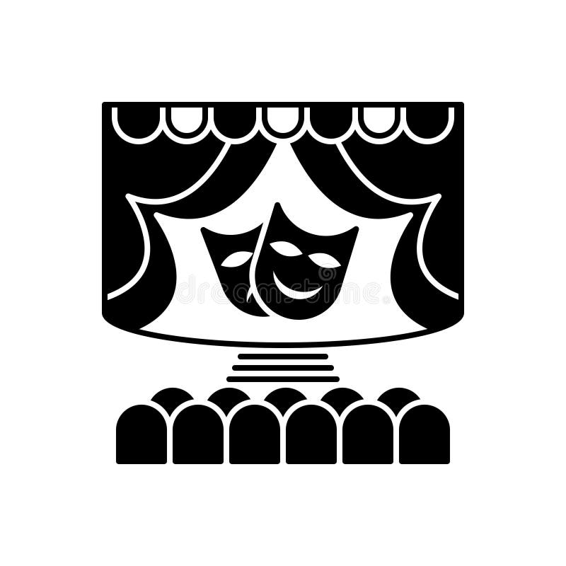 Black Solid Icon for Theater, Stage and Spotlight Stock Vector - Illustration of solid, black ...