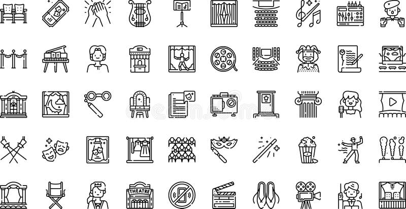 Theatre Icons High-Quality Vector Icons Collection with Editable Stroke ...
