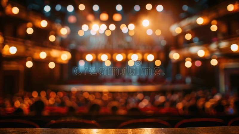 Theatre Interior Blurred in Background, Highlighting the Stage Design ...