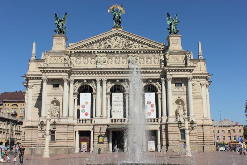 Theatre of Opera and Ballet Lviv Editorial Image - Image of opera, lviv ...
