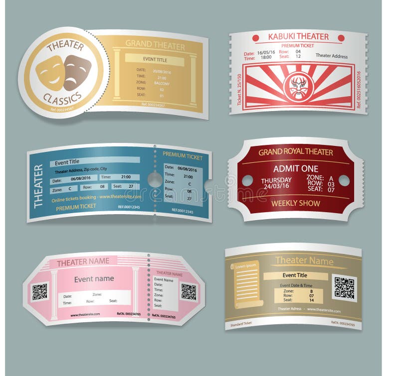 Theatre retro tickets stock illustration. Illustration of theatre ...