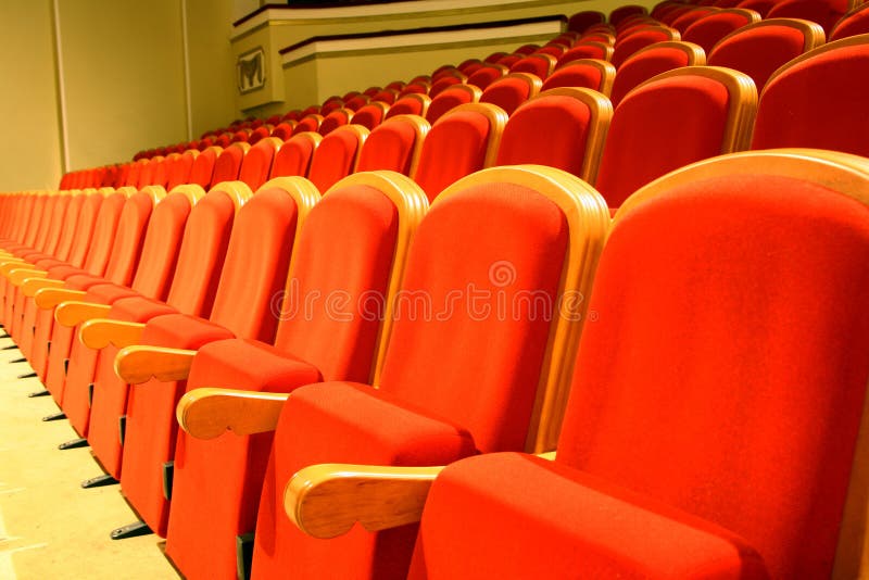 Theatre seats stock image. Image of seating, movie, orange - 9985087