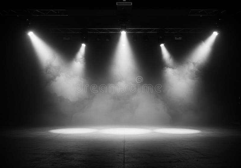 Theatre Spotlights Casting Dramatic Beams of Light Onto a Dark Stage ...