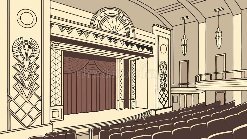 Theatre Stage Interior, Performance Venue and Dramatic Arts Scene ...