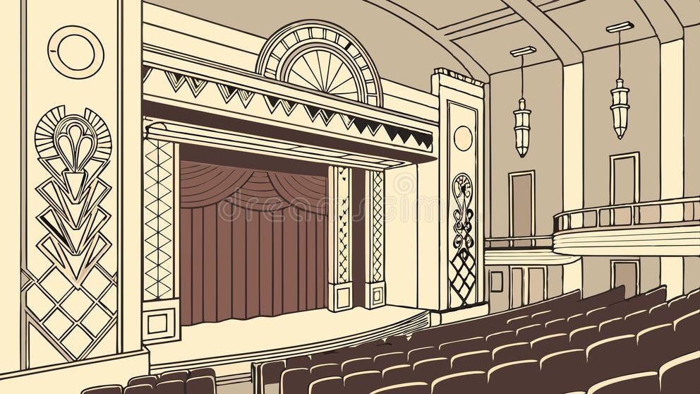 Theatre Stage Interior, Performance Venue and Dramatic Arts Scene ...