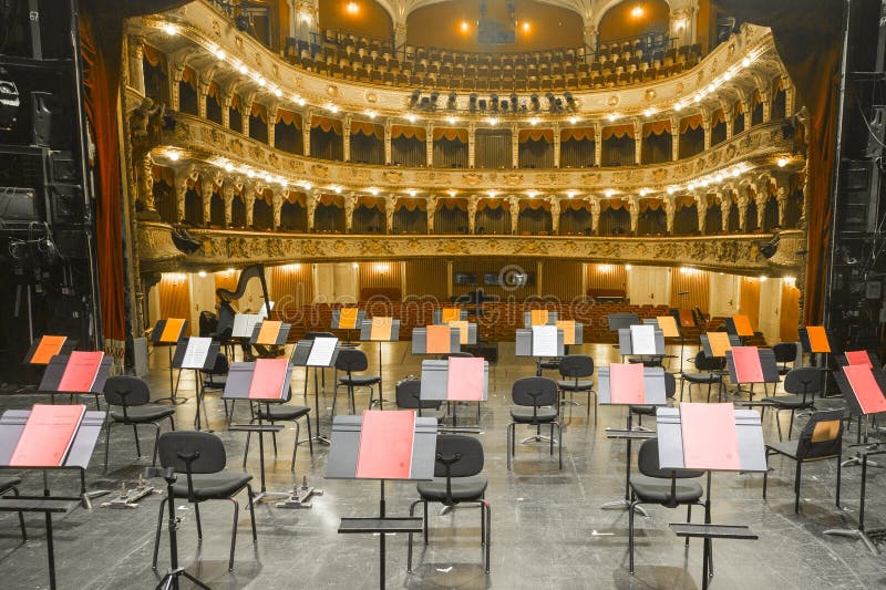 Theatre Stage Set for Orchestra Editorial Photography - Image of design ...
