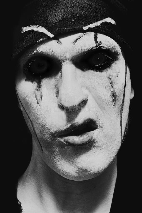 Theatrical Actor with Dark Makeup on Her Face Stock Image - Image of ...