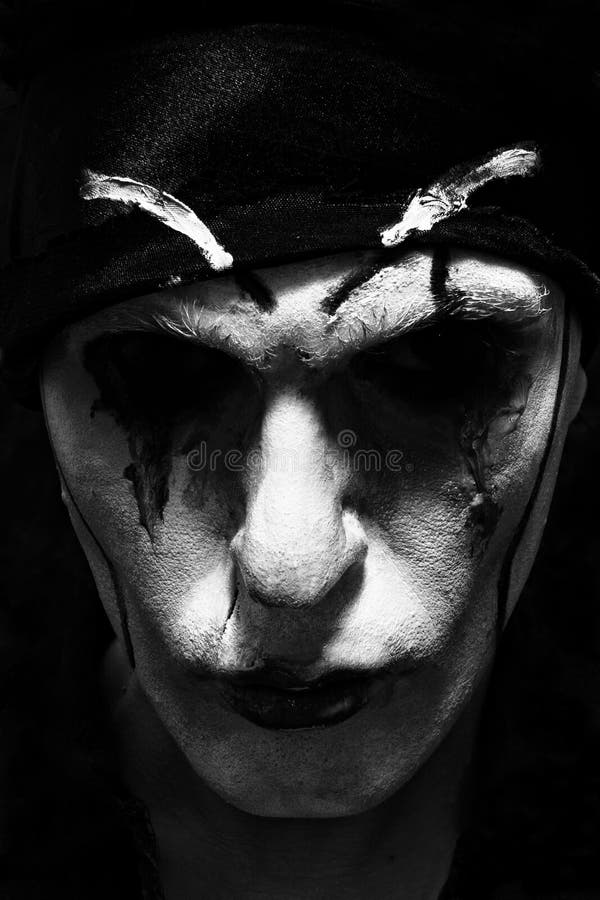 Theatrical Actor with Dark Makeup on Her Face Stock Photo - Image of ...
