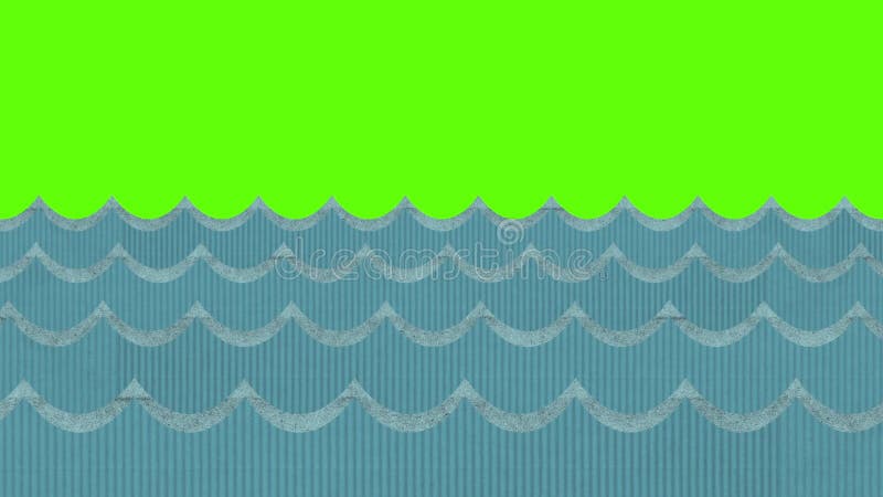 Theatrical Cardboard Sea Waves on a Green Screen Background Stock Video ...