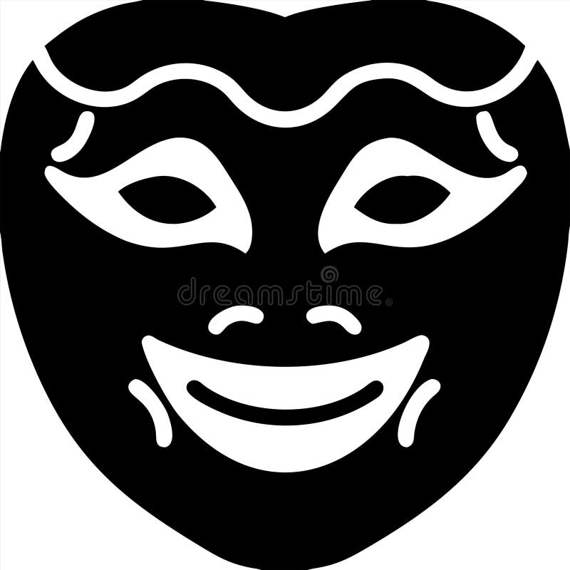 Theatrical Comedy Mask Symbol of Joyful Expression in Vector Art Stock ...