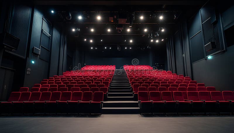 Theatrical Interior with a Stage and Rows of Comfortable Seats Stock ...