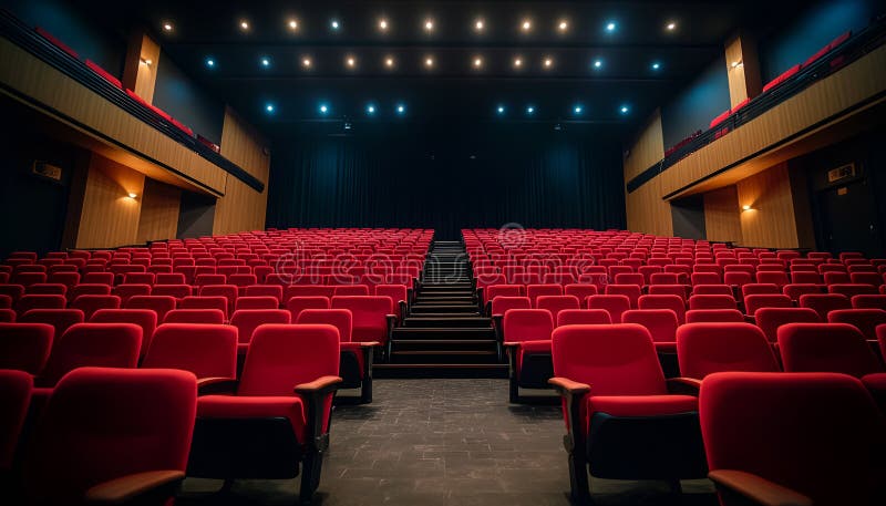 Theatrical Interior with a Stage and Rows of Comfortable Seats Stock ...