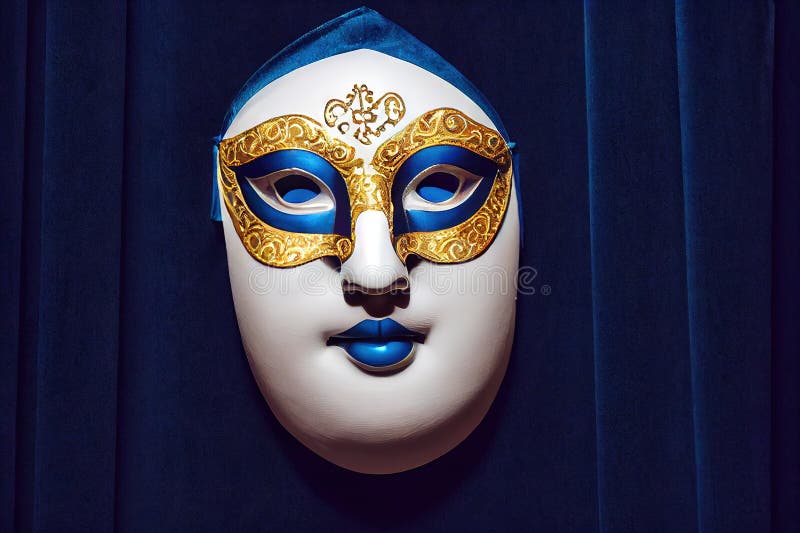Theatrical Mask with Indistinguishable Emotion, Art Masquerade. Stock ...