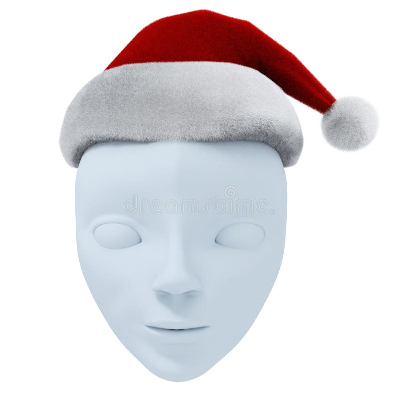 Theatrical Mask and Santa S Hat Stock Photo - Image of contrasts, face ...