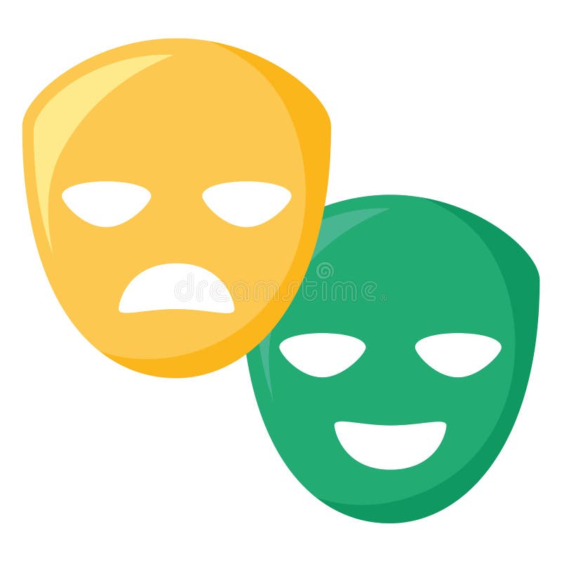 Theatrical Masks Isolated Icon Stock Vector - Illustration of element ...