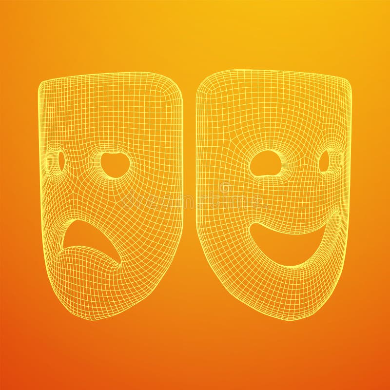 Theatrical Masks Tragedy and Comedy Character Stock Vector ...