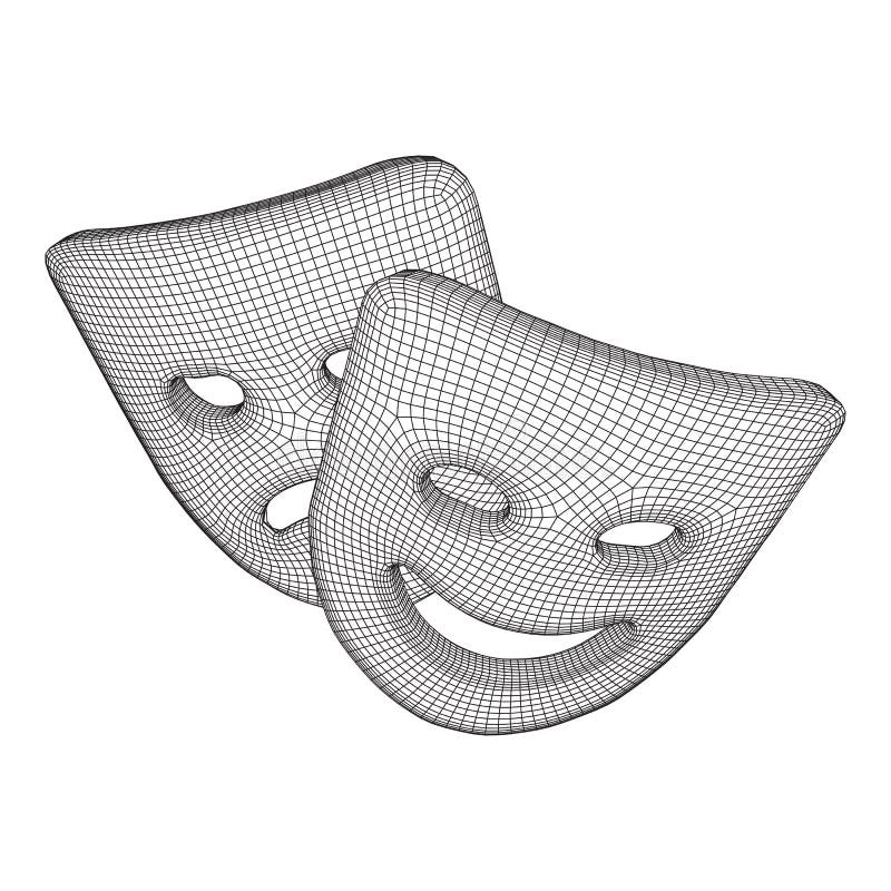 Theatrical Masks Tragedy and Comedy Character Stock Vector ...